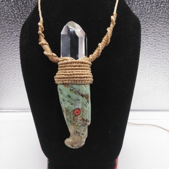 Jewelry | Mystical Necklace Woven In Macrame Thread And Natural Stone ...
